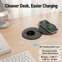 China 15W Fast Charging Desktop Power Grommet For Conference Tables OEM for sale