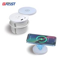 China Recessed Power Strip with 15W Wireless Charging PD 30W USB-C and 180° Rotating Cover for Desk for sale