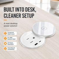 China Recessed Power Strip with 15W Wireless Charging PD 30W USB-C and 180° Rotating Cover for Desk for sale