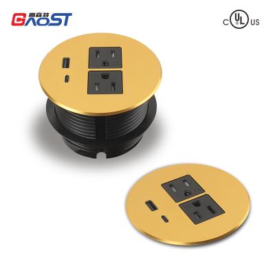 China 20W QC3.0 USB Charging Recessed Power Outlet with Alloy Faceplate and UL CUL Certification for sale