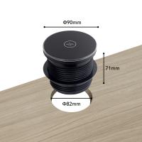 China 15W Wireless Charging Desk Grommet with 180° Rotating Glass Cover and PD 30W USB-C Fast Charge for sale