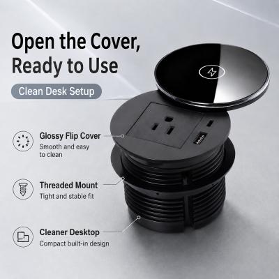 China Table Power Usb Charging Grommet 80mm For Workspace Dustproof for sale