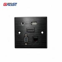 China HDMI 4K USB 2.0 Audio Video Wall Plate with Alloy Face Plate and RJ45 CAT6 for Home Theater for sale