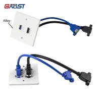 China 4K HDMI Pass Through and USB 3.0 Data Audio Video Wall Box with Alloy Face Plate for Office Networking for sale
