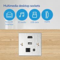 China Custom 86x86mm Solid Aluminum Wall Plate with Modular Layout for Standard 86 Box for sale