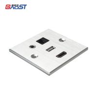 China Custom 86x86mm Solid Aluminum Wall Plate with Modular Layout for Standard 86 Box for sale