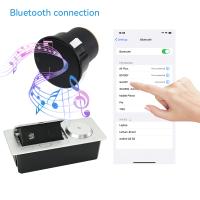 China Recessed Furniture Outlet with 15W Wireless Charging Built-in Hi-Fi Bluetooth Speaker and Pop-up Outlet USB Ports for sale