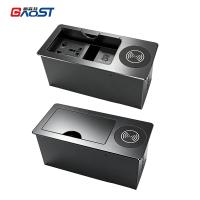 China Premium Recessed Table Power Socket Box with 65W USB-C PD Fast Charging and 15W Qi Wireless Charging for sale