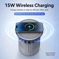 China Retractable Power Socket with 3 American Outlets 20W USB Charger and 15W Wireless Charging Pad for sale