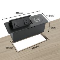 China Aluminum Alloy Recessed Pop Up Socket Box with 15W Wireless Charger and Dual 20W USB-C PD Ports for sale