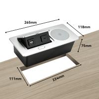 China Pop-Up Power Grommet Hub with 20W USB-C Fast Charging and 15W Wireless Charger in Fire-Retardant Aluminum Design for sale