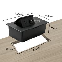 China SAA Certified Recessed Pop Up Socket Box with Wireless Charger and Dual USB-A for Desk Power Hub for sale