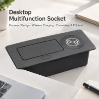 China SAA Certified Recessed Pop Up Socket Box with Wireless Charger and Dual USB-A for Desk Power Hub for sale