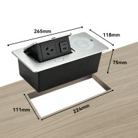 China SAA Certified Aluminum Recessed Pop-Up Desk Power Outlet with 15W Wireless Charger, 20W USB-C PD & 18W QC USB-A for sale