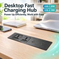 China Flush Mount Recessed Power Strip with HDMI HD Connection and 65W USB A+C for Conference Rooms for sale