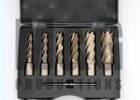 China HSS M2 M35 Annular Cutter Set 6pcs with Pilot Pin 25mm Cutting Depth Magnetic Drill Bits for sale