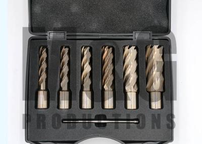 China HSS M2 M35 Annular Cutter Set 6pcs with Pilot Pin 25mm Cutting Depth Magnetic Drill Bits for sale