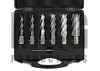 China HSS M2 M35 Annular Cutter Set 6pcs with Pilot Pin 25mm Cutting Depth Magnetic Drill Bits for sale