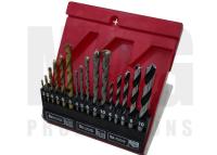 China Tin Coated Left Handed HSS Drill Bit Set 13 Piece Multi Material Concrete Wood Metal for sale