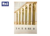 China HSS 6pcs 3-8mm Titanium Coated Twist Saw Drill Bit Set for Metal Drilling for sale