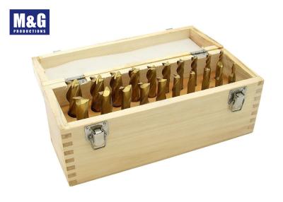 China 20Pcs Tin Coated HSS End Mill Set 2 Flute 4 Flute 3/4 to 3/16 Inch Shank for sale
