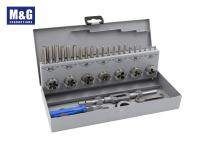 China DIN 352 DIN 223 HSS 32 Pcs Taps and Dies Set M3 M12 with Wrench Thread Gauge Driver for sale
