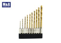 China HSS TiN Coated Quick Change Hex Shank Jobber Drill Bits 1-10mm Set for sale