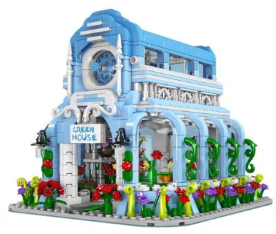 China Kids Gift Street View Building Blocks Model Modular Building DIY Botanical Garden for sale