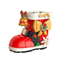 China JAKI Winter Town Winter Christmas Snow Boots Model ​Building Blocks Bricks for sale