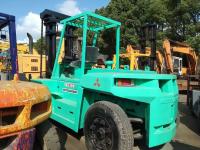 China Mitsubishi FD100 10 Ton Diesel Forklift Certified Capacity Low Hours Ready To Work Used Forklift Truck Heavy Handler for sale