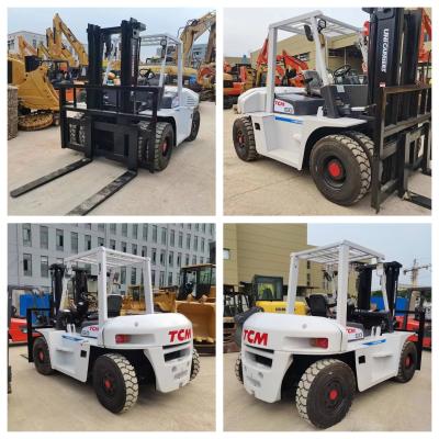 China TCM 60 6 Ton Diesel Forklift Original Engine Low Hours Full Service History Used Forklift Truck Heavy Duty Equipment for sale