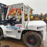 China TCM 100 Diesel Forklift Fuel Efficient ECO Mode Recent Overhaul Used Forklift Truck Heavy Duty Material Handling Machine for sale
