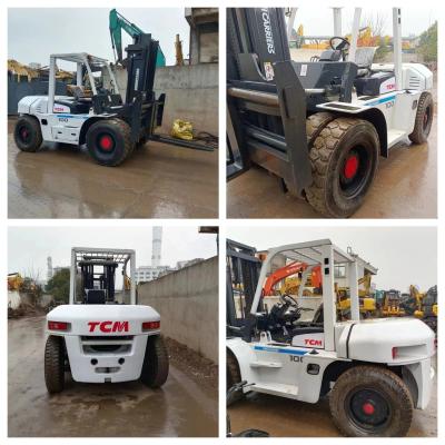 China TCM 100 Diesel Forklift Recent Overhaul Fuel Efficient Used Forklift Truck Industrial Facilities Handling Equipment for sale