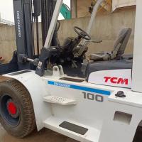 China TCM 100 Diesel Forklift Fuel Efficient ECO Mode Recent Overhaul Used Forklift Truck Heavy Duty Material Handling Machine for sale