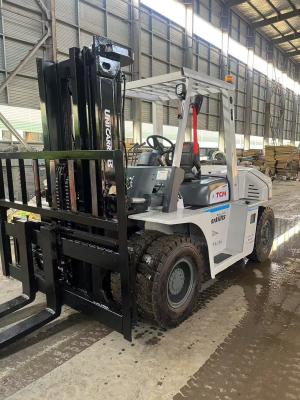 China TCM FD70 Used Diesel Forklift 7ton Capacity 3 Mast 4.5m Reach Hand Power for sale