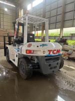 China TCM FD70 Used Diesel Forklift 7ton Capacity 3 Mast 4.5m Reach Hand Power for sale