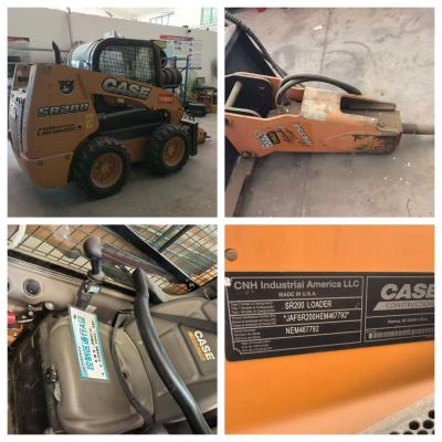 China Used CASE SR200 Skid Steer Loader with Stanley MB356 Hydraulic Breaker Hammer Compact Demolition Equipment Package for sale