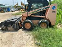China Used CASE 420 Skid Steer Sweeper Attachment Compact Loader Rotary Broom Hydraulic Driven Municipal Cleaning Equipment for sale