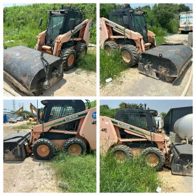 China Used CASE 420 Skid Steer Sweeper Attachment Compact Loader Rotary Broom Hydraulic Driven Municipal Cleaning Equipment for sale