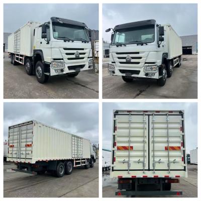 China Factory Fresh HOWO 371HP Box Van Truck 8x4 Chassis Enclosed Cargo Body Logistics Vehicle Zero KM Warranty for sale