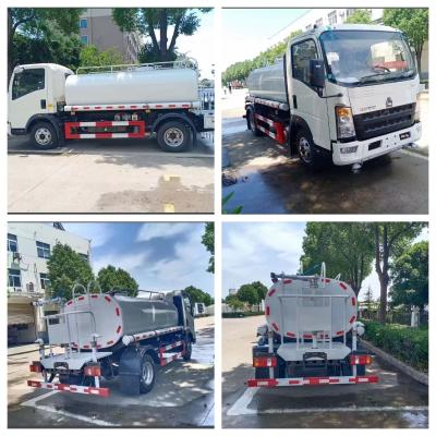 China New Unused HOWO 4x2 Small Water Sprinkler Truck Municipal Cleaning Dust Suppression Vehicle 5 Ton Water Tank Capacity for sale