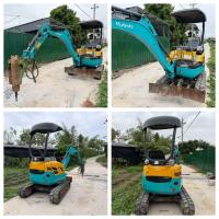 China Kubota U-17 Ultra-Compact 1.7 Ton Mini Excavator Complete with Hydraulic Breaker Attachment Zero Tail Swing Narrow for sale