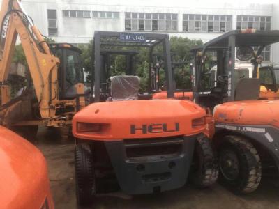 China Second Hand Heli CPCD70 7 Ton Diesel Forklift 7000kg Load Capacity 4.5m Mast Solid Tire for sale