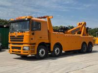China Used SHACMAN Delong 375HP 8×4 Integrated Recovery Wrecker 20T Rotating Boom Dual 15T Winch Towing Truck for sale