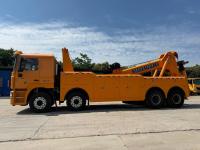 China Used SHACMAN Delong 375HP 8×4 Integrated Recovery Wrecker 20T Rotating Boom Dual 15T Winch Towing Truck for sale