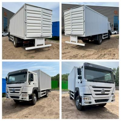 China Used 4x2 HOWO 371HP Heavy Duty Enclosed Box Van Cargo Truck 12 Ton Regional Logistics Hauler for sale