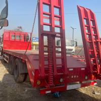 China Used 6x4 Howo 375HP Flatbed Platform Cargo Truck 25 Ton Heavy Equipment Transport Vehicle for sale