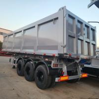 China Triple Axle Rear Dump Semi Trailer 40 Ton Hydraulic Tipping Hauler Construction Equipment for sale