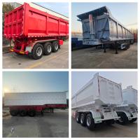 China Triple Axle Rear Dump Semi Trailer 40 Ton Hydraulic Tipping Hauler Construction Equipment for sale
