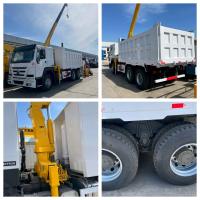 China Adaptable Used 6x4 Howo 371HP Truck Mounted Crane Dump Tipper Vehicle Self-Loading Equipment for sale